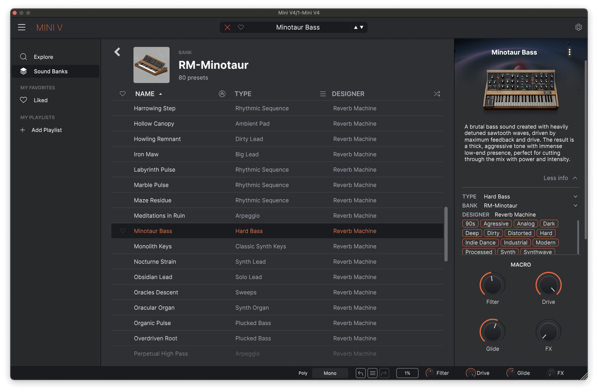 Minotaur | Powerful Presets For Arturia Mini V4 | Reverb Machine